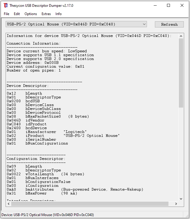 Thesycon - USB Descriptor Dumper Tool