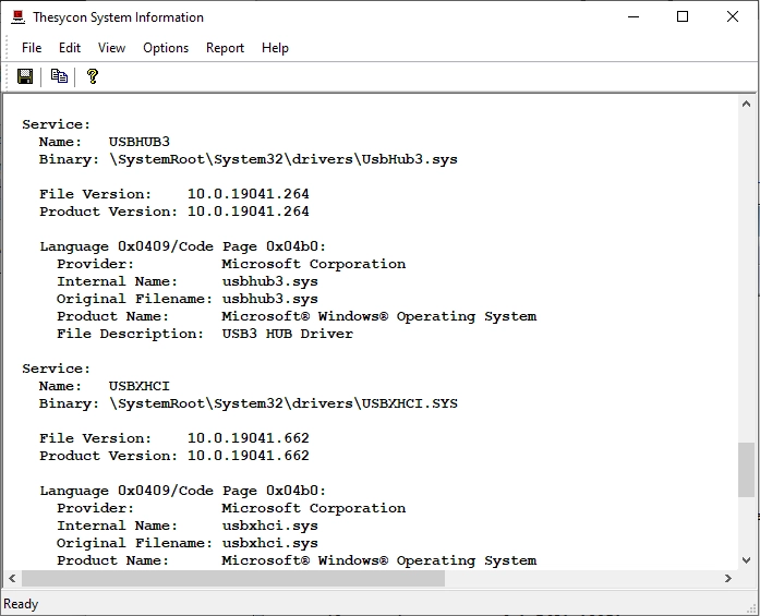 Thesycon - System Info Tool